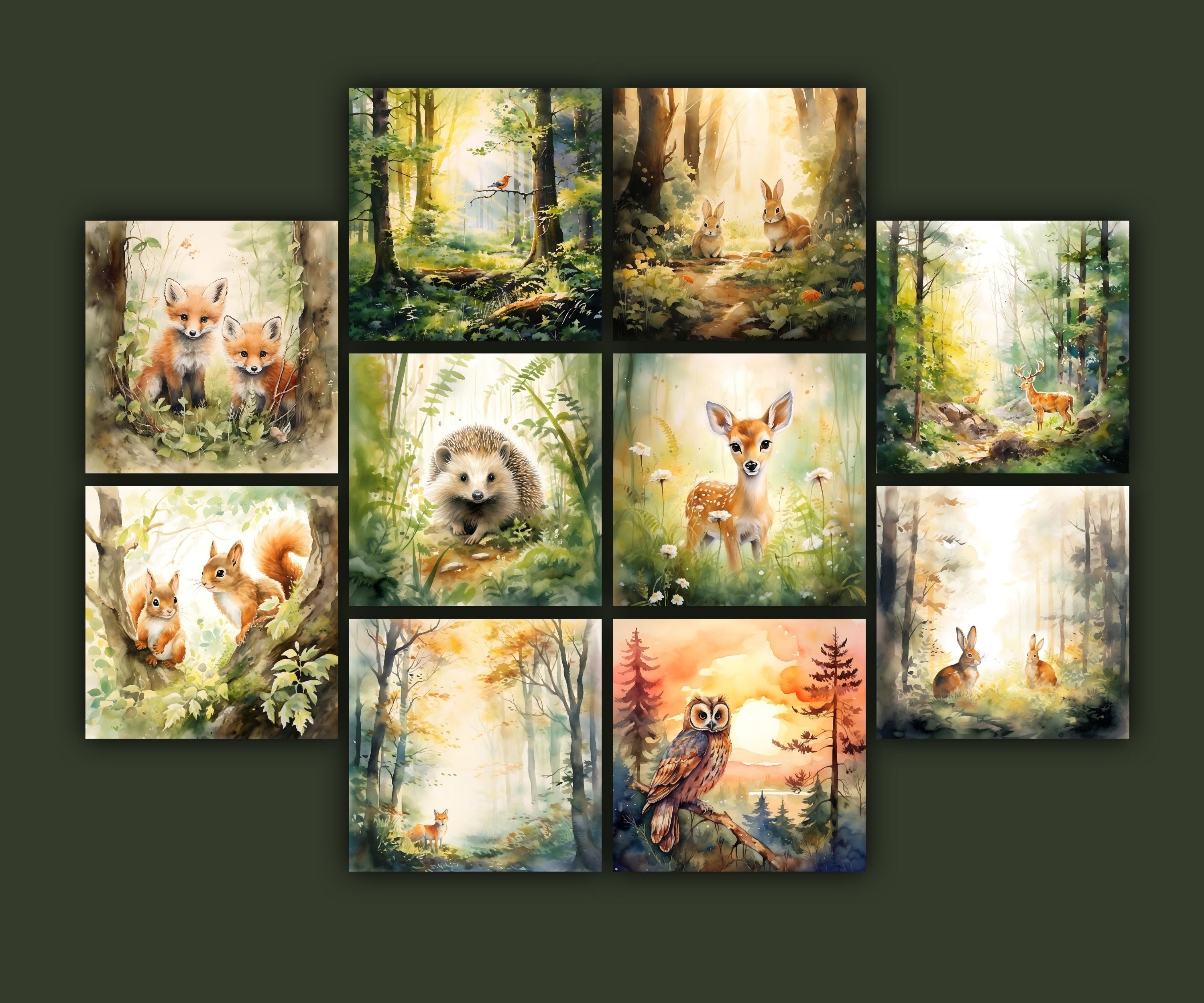 Digital Download Scrapbooking Paper Woodland Forest Animals - Etsy