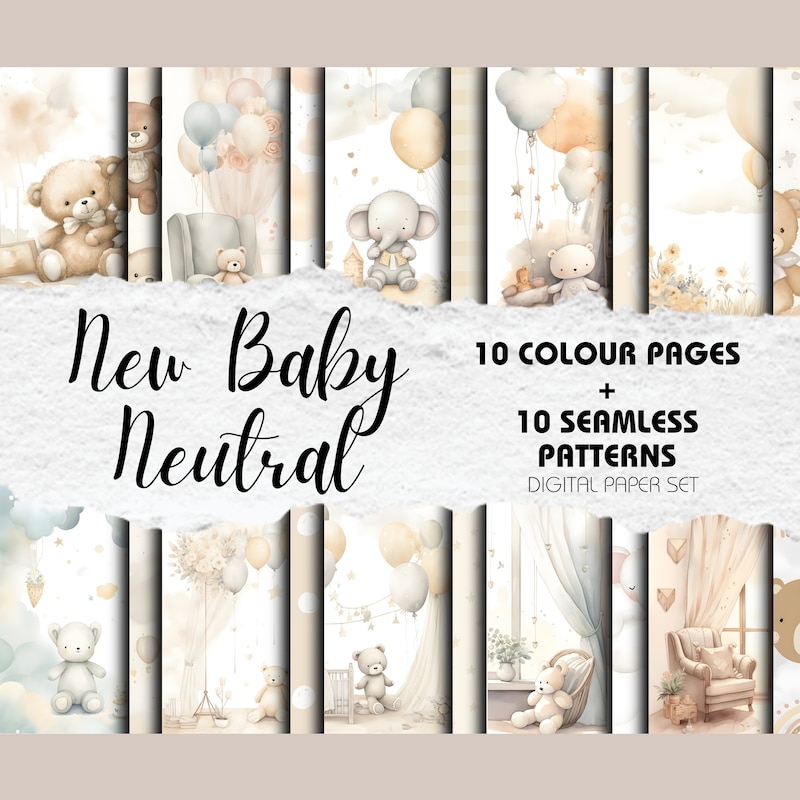 Baby Digital Paper - Etsy