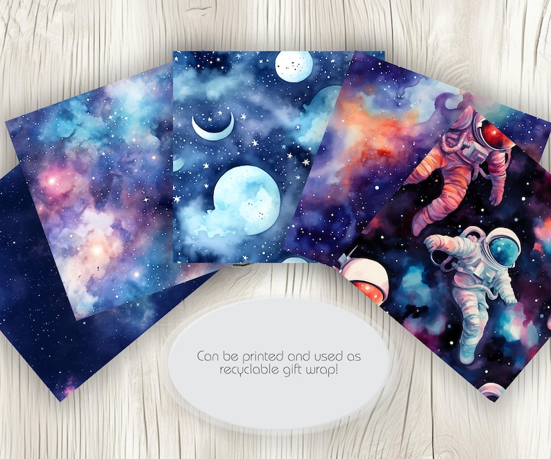 Watercolor Astronaut Space Digital Paper Pack Seamless Pattern - Etsy