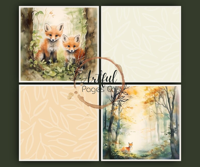 Digital Download Scrapbooking Paper Woodland Forest Animals - Etsy