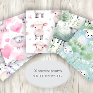 Cute Sheep 20 Seamless Patterns for Every Season, Fabric Design, Repeat ...