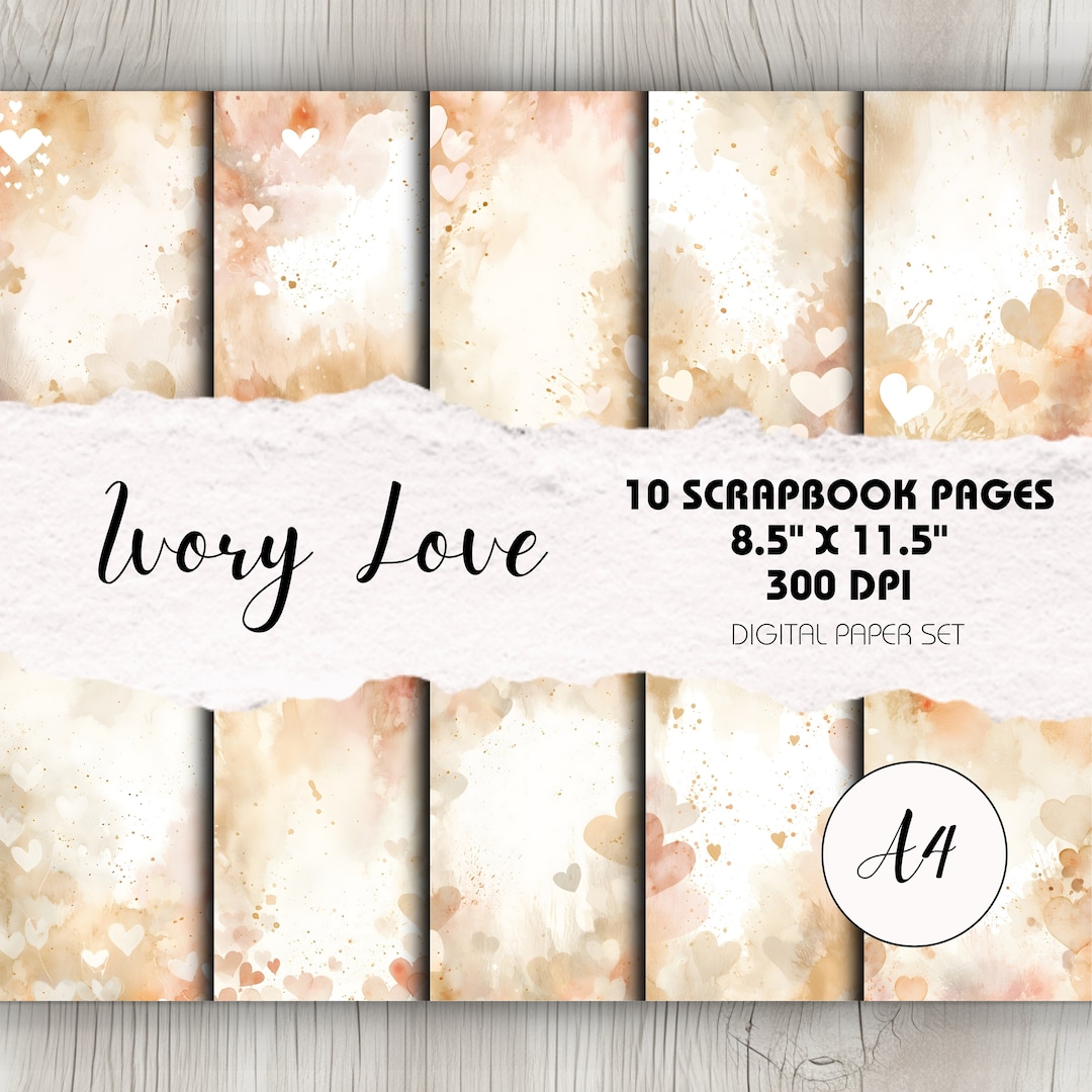 Beautiful Ivory Background Pages 10x A4 Size | Digital Download | for ...