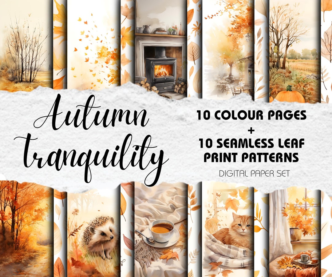 Digital Download Autumn Scrapbooking Paper Fall Artwork Seamless ...