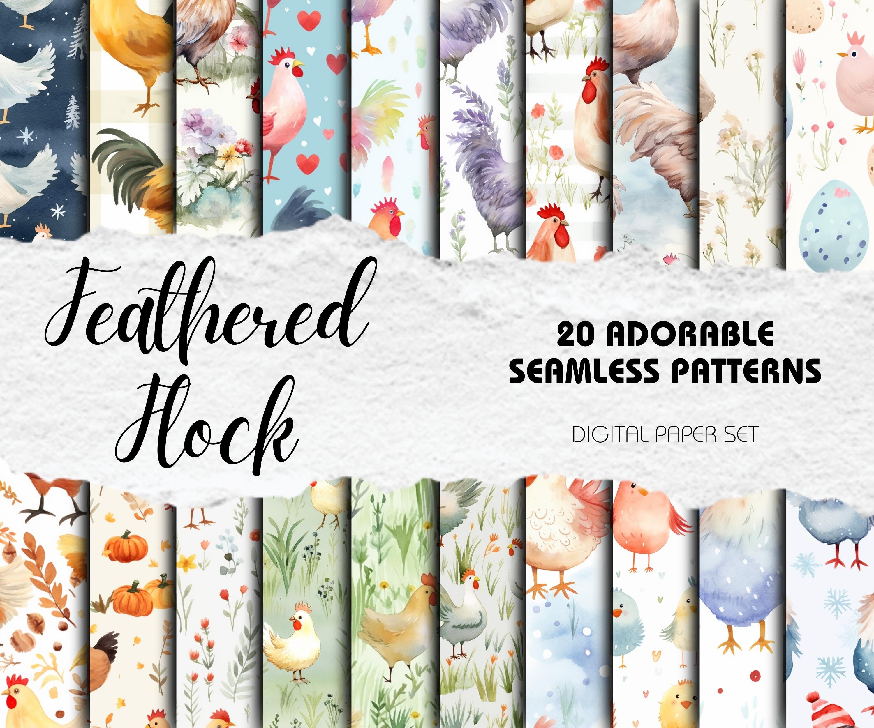 Feathered Flock Digital Paper Instant Download Digital - Etsy