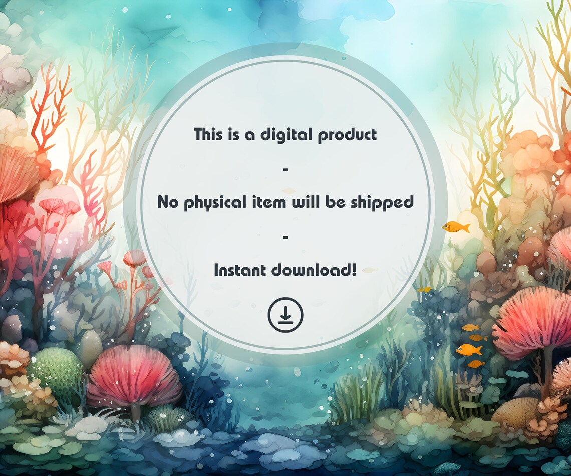 Watercolor Ocean Backgrounds: Under the Sea Scrapbook Paper (digital ...