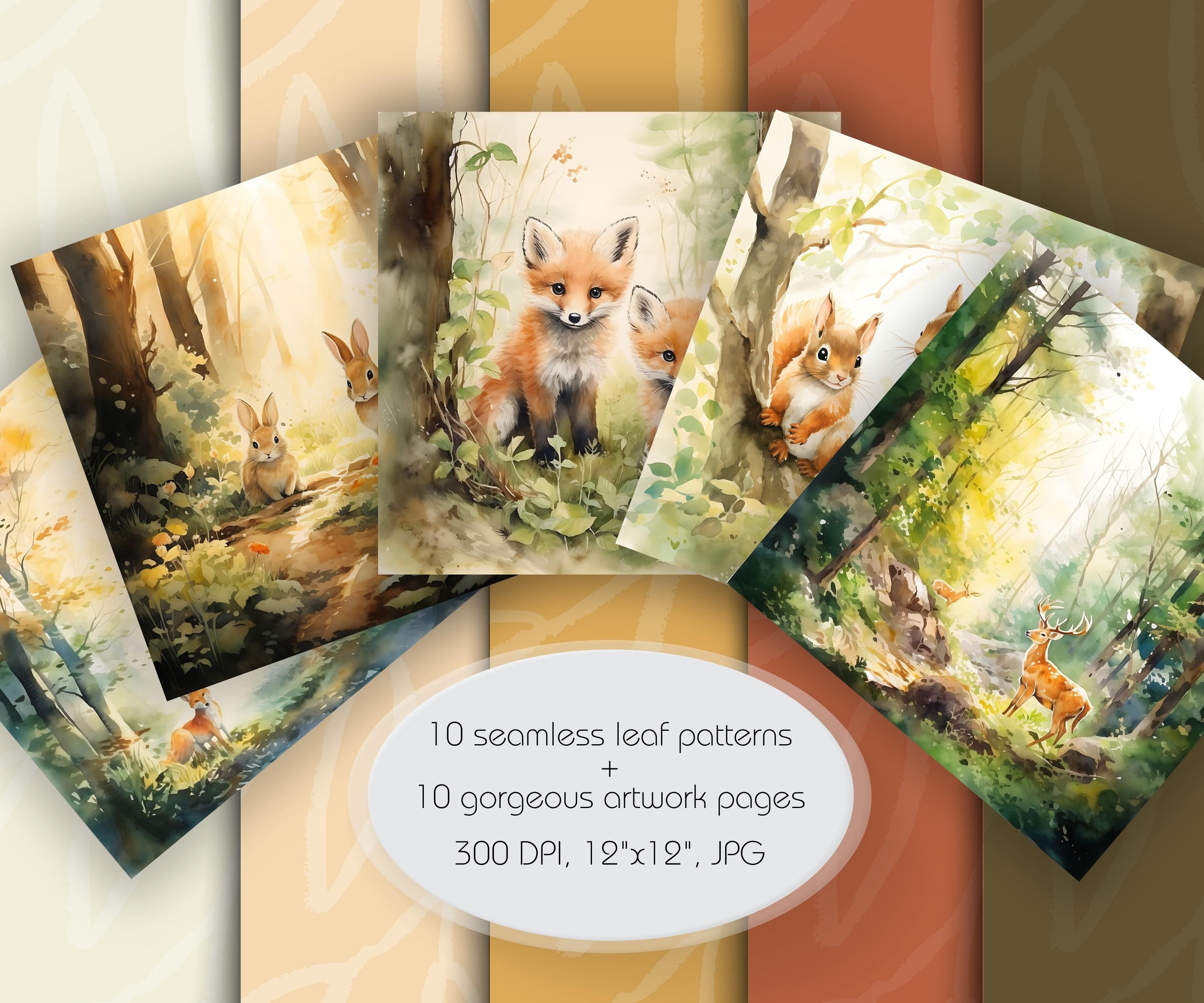 Digital Download Scrapbooking Paper Woodland Forest Animals - Etsy