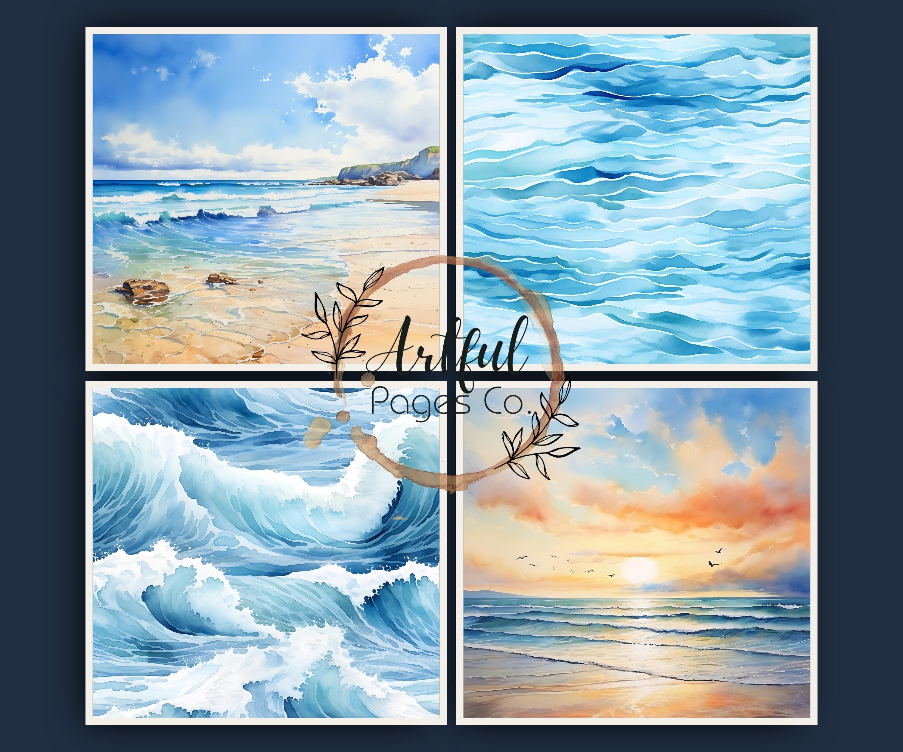 Digital Download Scrapbooking Paper Beach Artwork Seamless - Etsy