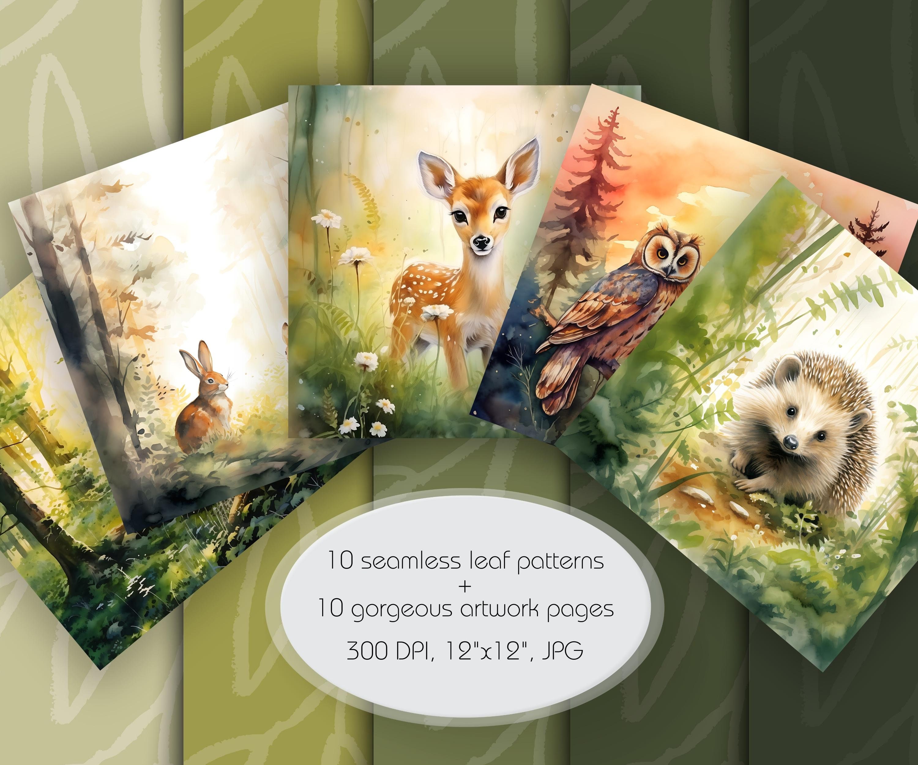 Digital Download Scrapbooking Paper Woodland Forest Animals - Etsy