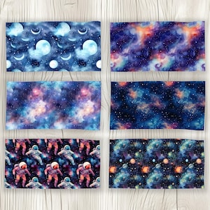 Watercolor Astronaut Space Digital Paper Pack Seamless Pattern Galaxy ...
