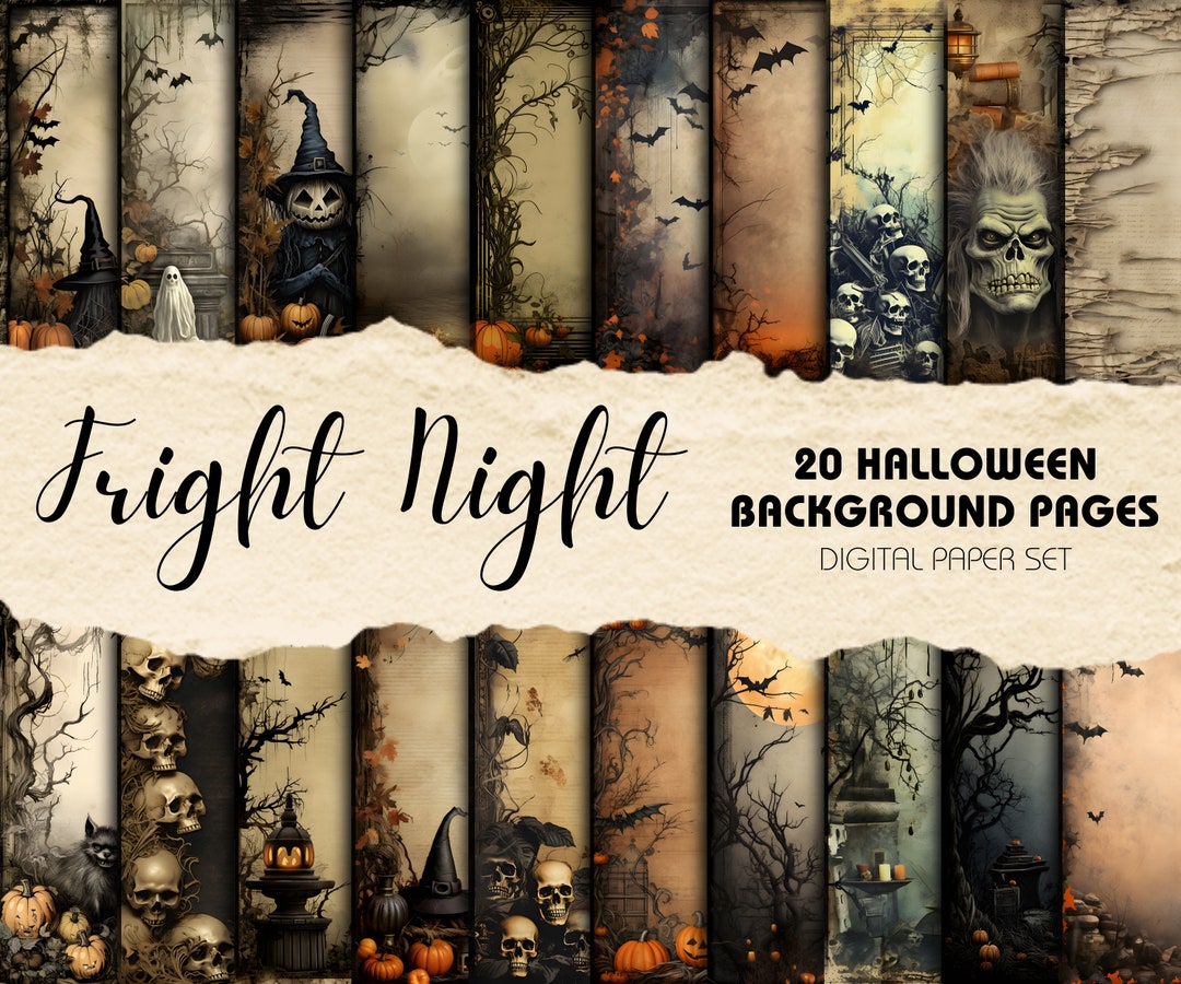 Halloween Scrapbook Pages - Pack of 20 Square Images | Digital Download ...
