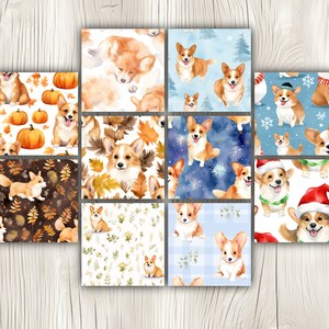Cute Corgis Digital Paper Instant Download Digital Scrapbooking ...