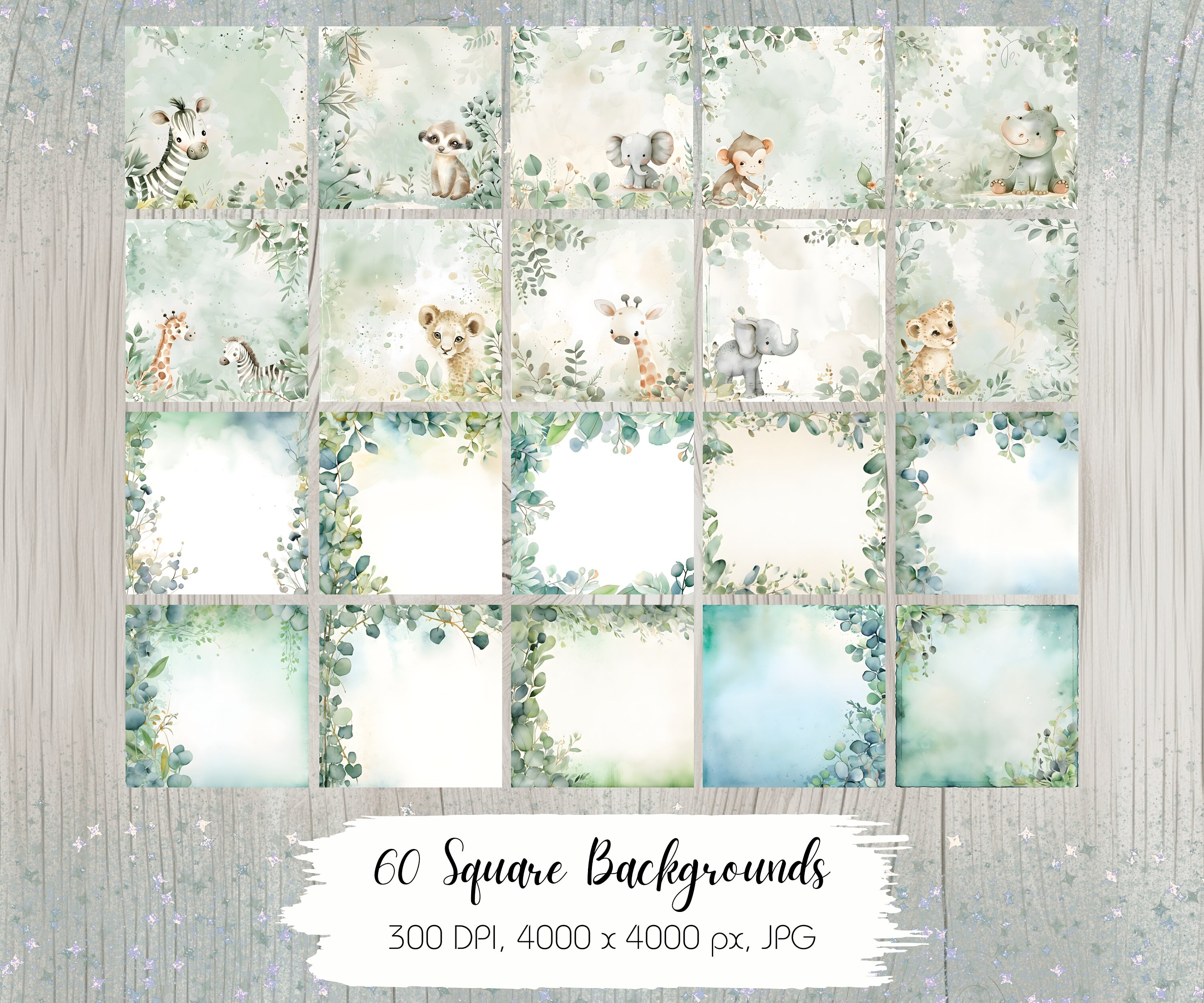 Safari Animal Backgrounds: Scrapbook Paper Bundle (digital Download) - Etsy