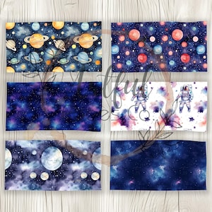 Watercolor Astronaut Space Digital Paper Pack Seamless Pattern Galaxy ...