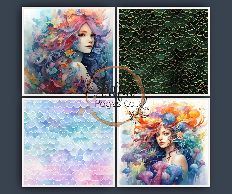 Digital Download Scrapbook Paper Mermaid Scales Seamless - Etsy