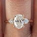 3 CT Oval Cut Moissanite Engagement Ring in 14K Gold Moissanite Bridal Ring Set for Her Wedding ...