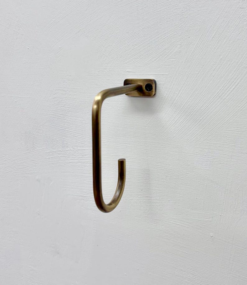 Wall Hook Antique Polished Brass Handmade Hallway Waterfall Wall Hook ...