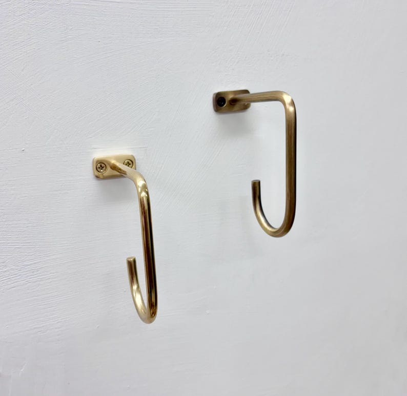 Wall Hook Antique Polished Brass Handmade Hallway Waterfall Wall Hook ...
