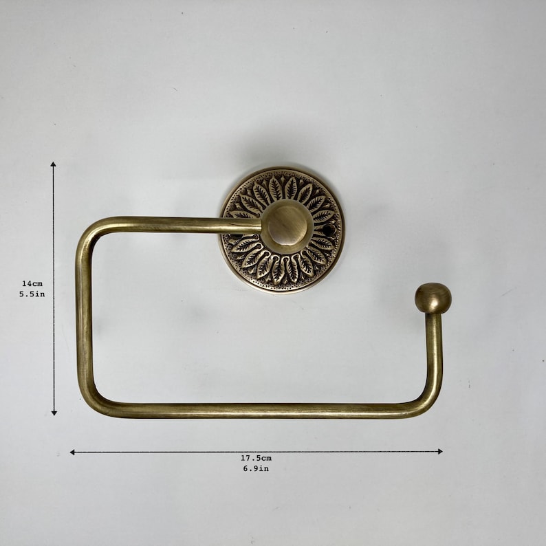 Toilet Roll Holder, Hand Towel Ring Robe Hook Antique Brass Bathroom ...
