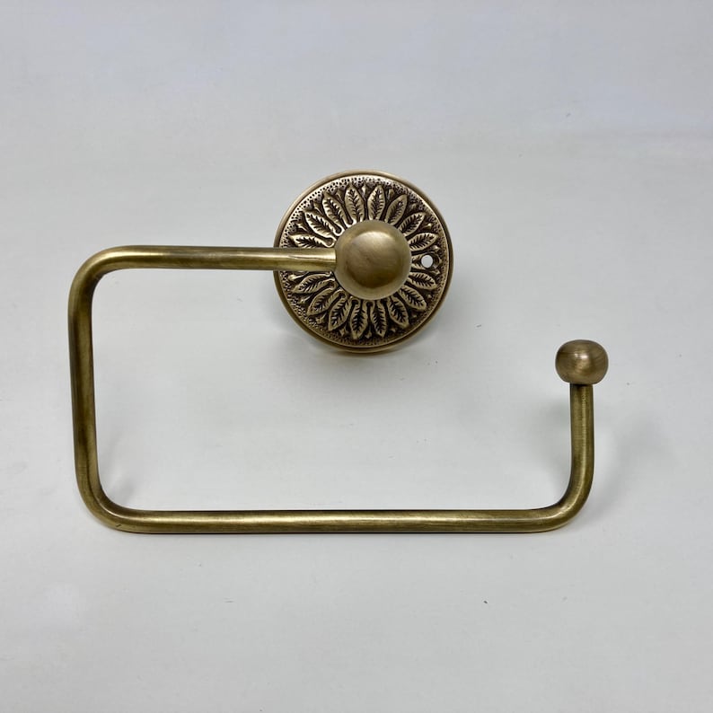 Toilet Roll Holder, Hand Towel Ring Robe Hook Antique Brass Bathroom ...