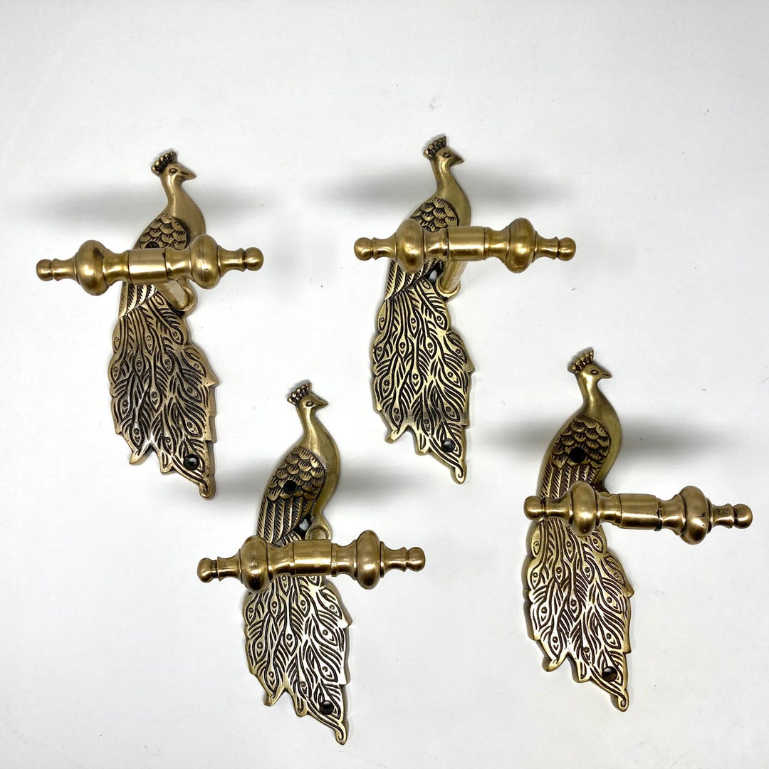 SLIGHT SECONDS Brass Antique Wall Hook Soild Brass Peacock Bird Hook ...