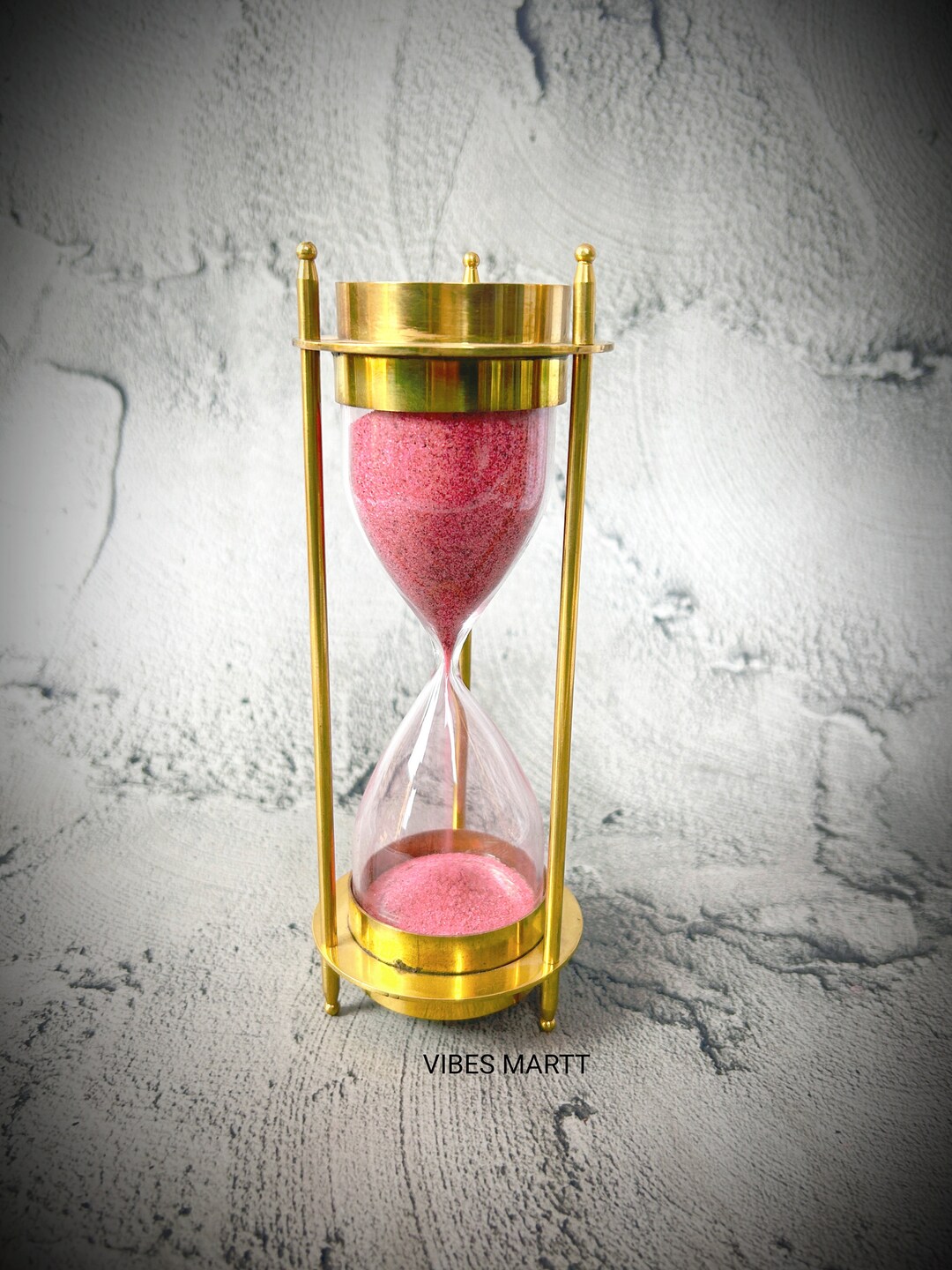 Brass Sand Timer Hourglass 5-minute Compass Desktop Decorative ...
