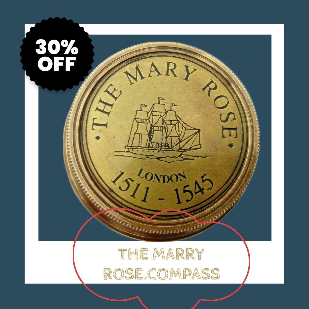 Brass Mary Rose Antique Sundial Compass Vintage Designer - Etsy