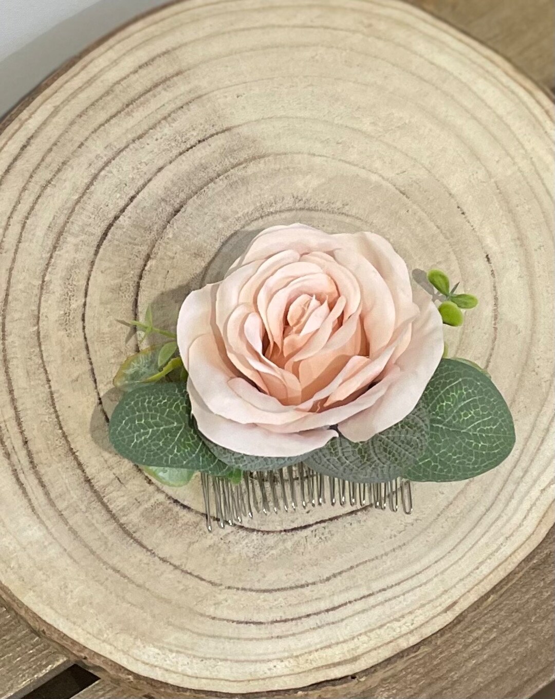 Pink Nude Flower Hair Comb Wedding Hair Accessory for Bride Bridesmaid ...