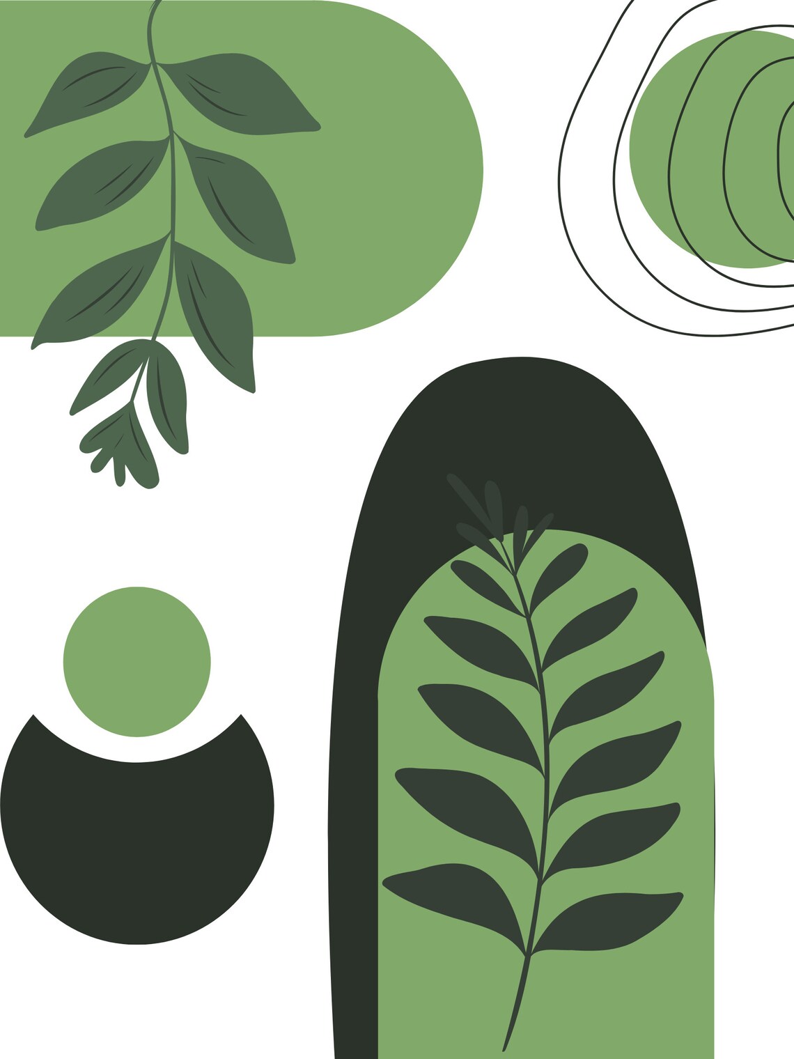 Green Boho 2pc Printable Art - Etsy