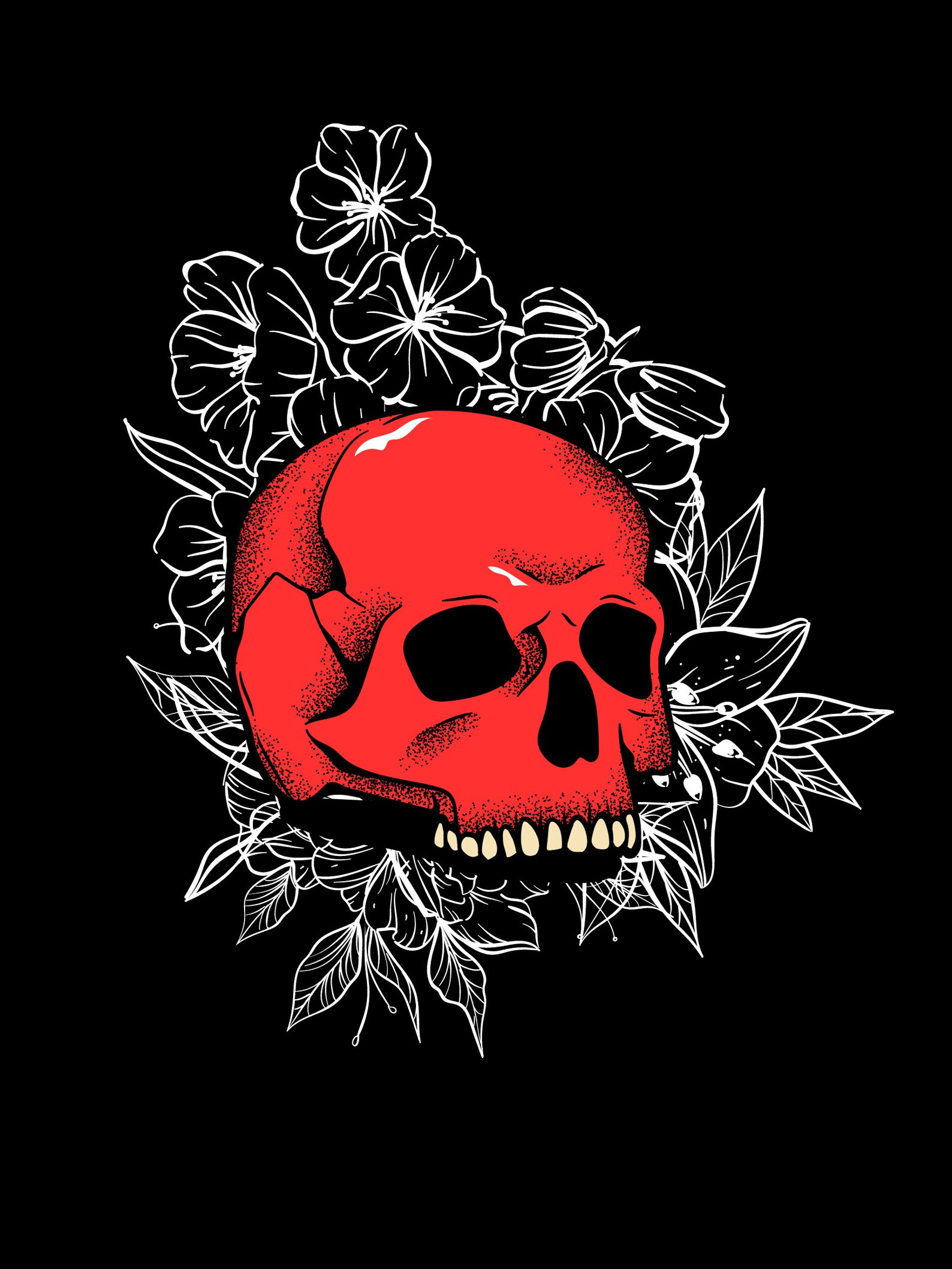 Red White and Black Skull 3pc Wall Art Printable - Etsy