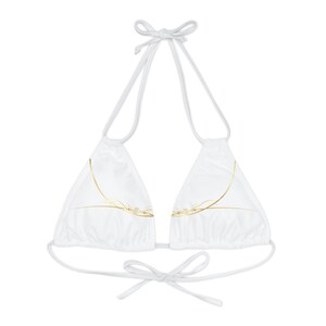 Classic Golden Swirl Strappy Triangle Bikini Top AOP - Etsy