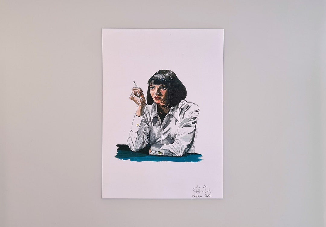 Mia Pulp Fiction Art Print Acrylic Painting, Modern Wall Art, Art Print ...