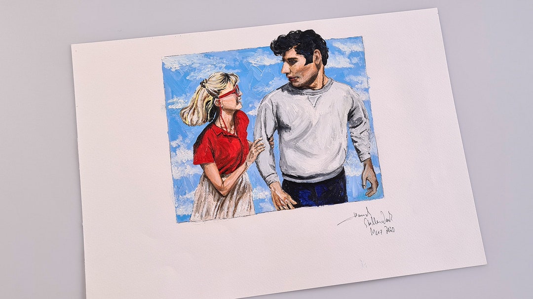 Grease Original Painting Acrylic Painting, Portrait Painting, Modern ...