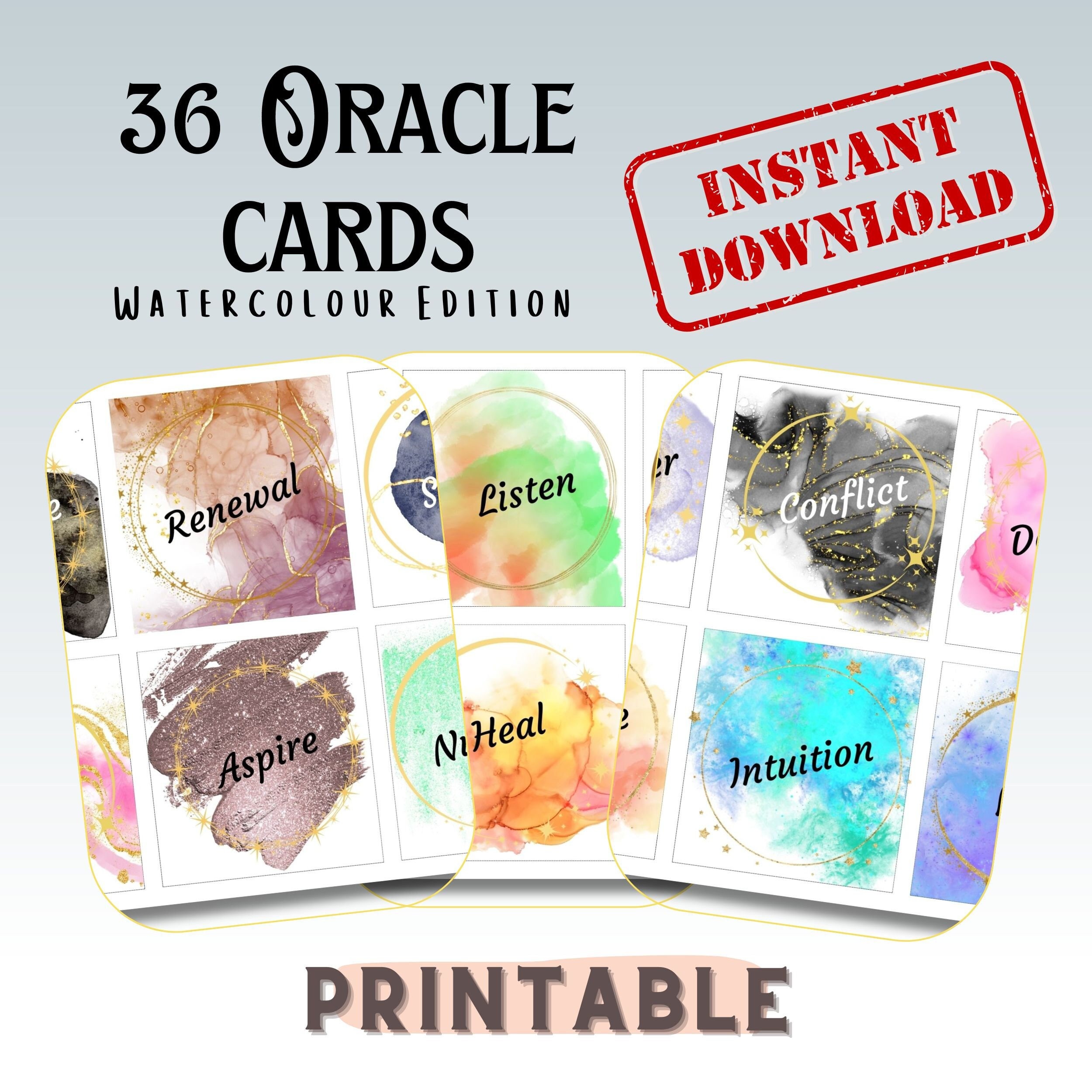 36 Oracle Cards Printable Oracle Cards Oracle Card Deck - Etsy