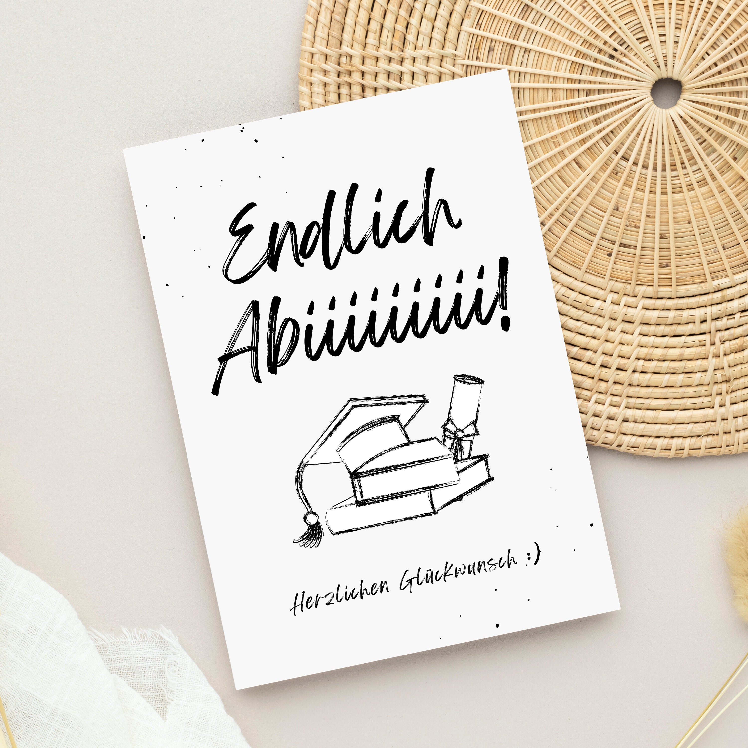 Abitur Graduation Gift Card 2024 finally Abi A6 postcard ...