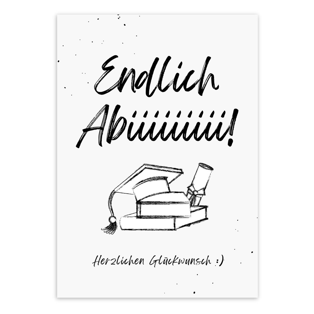 Abitur Graduation Gift Card 2024 finally Abi A6 postcard ...