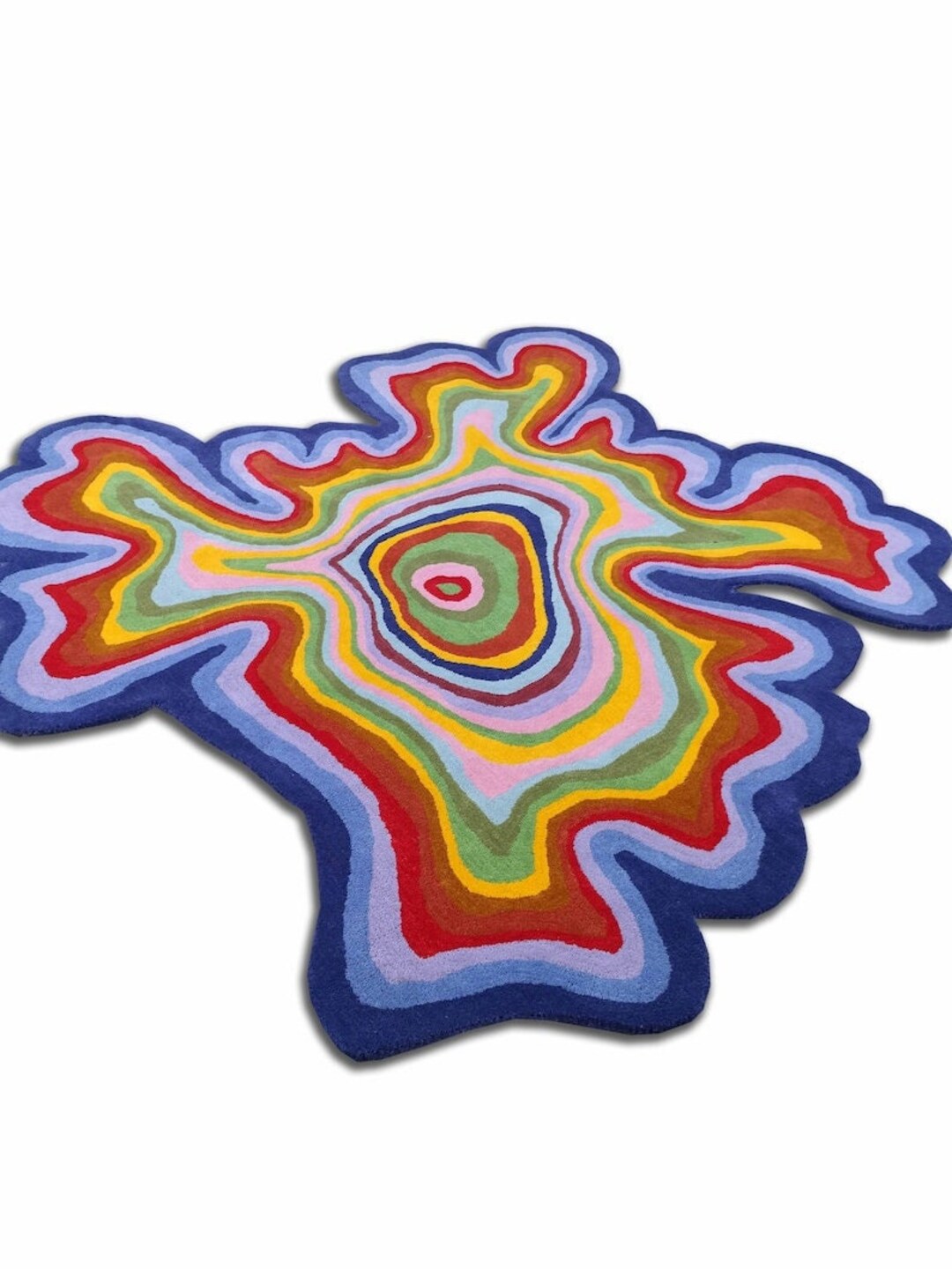 Amoeba Multicolor, Irregular Shaped Hand-tufted 100% Wool Handmade Area ...