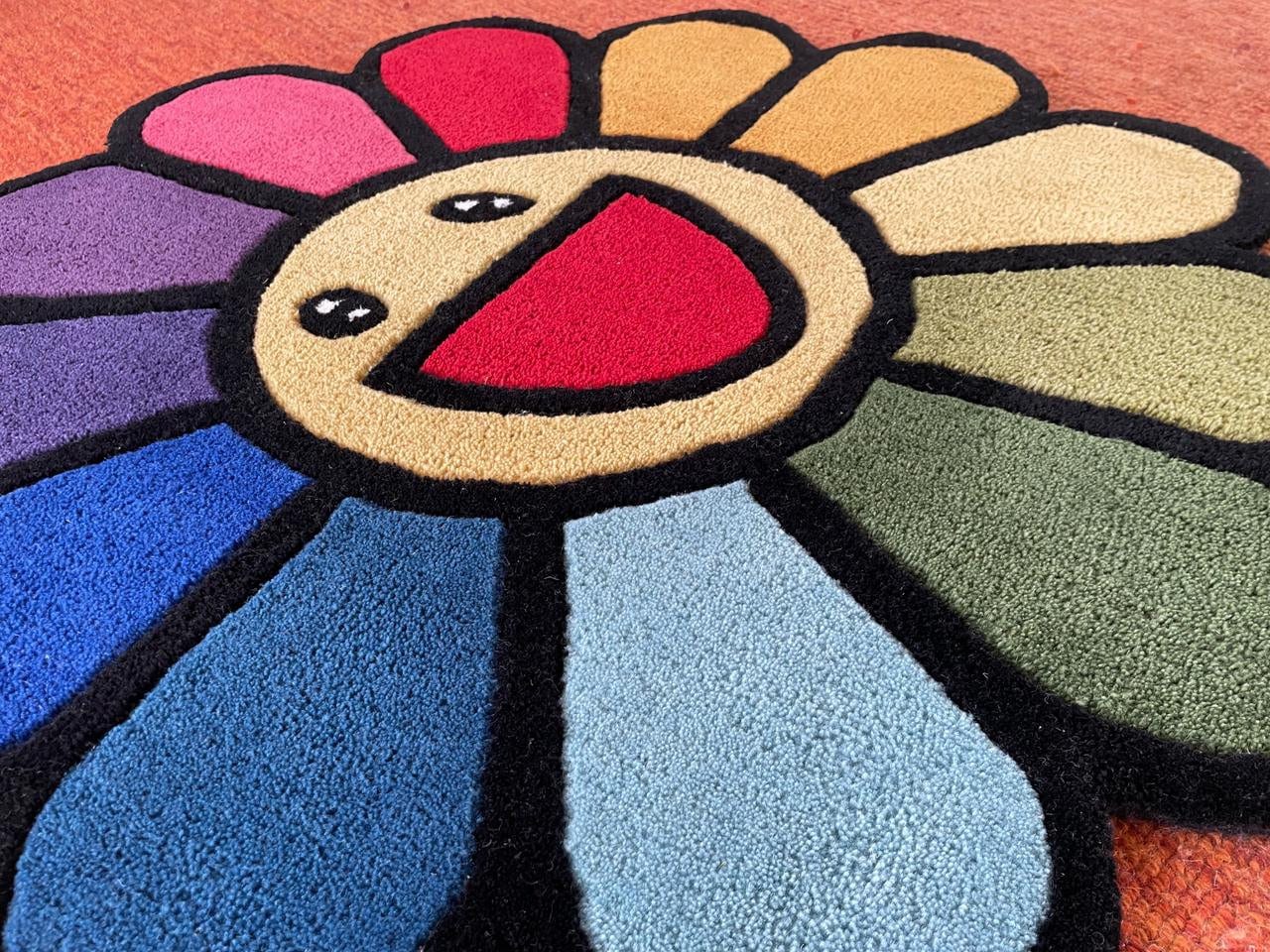 Takashi Murakami Tufting Rug Colorful Flower Rug Smile Japanese Tufted ...
