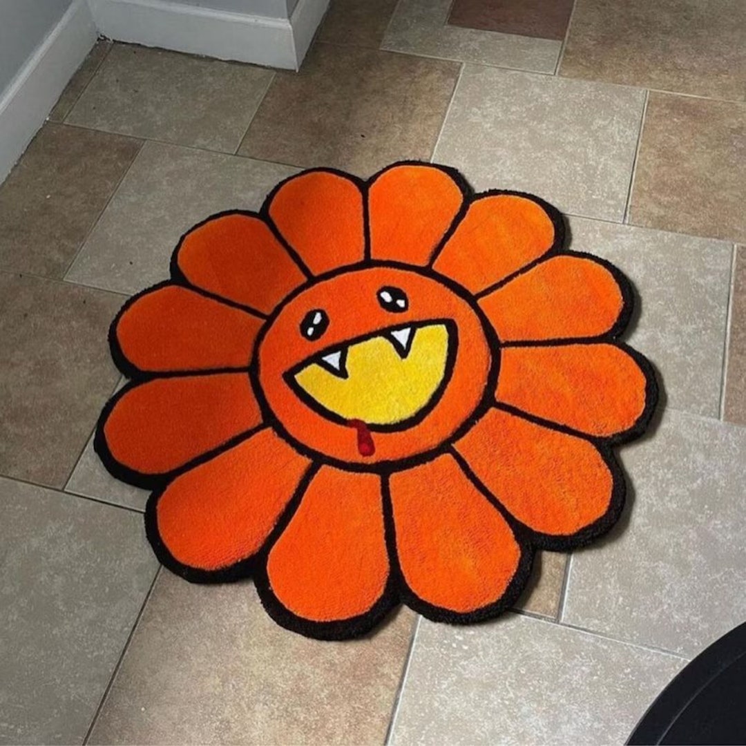 Takashi Murakami Tufting Rug Colorful Flower Rug Smile Japanese Tufted ...