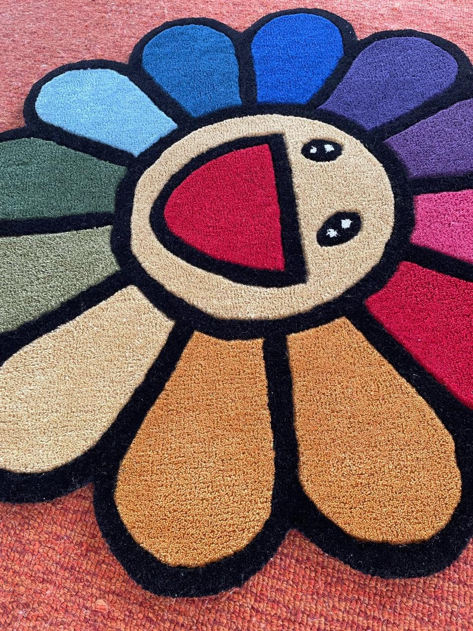 Takashi Murakami Tufting Rug Colorful Flower Rug Smile Japanese Tufted ...