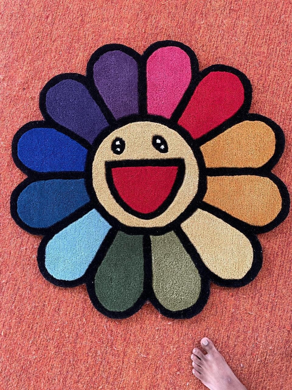 Takashi Murakami Tufting Rug Colorful Flower Rug Smile Japanese Tufted ...