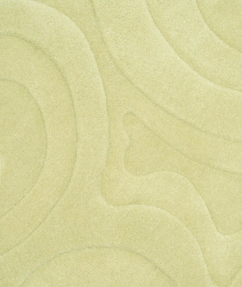 Amoeba Cream & Blue, Irregular Shaped Throw Rug Illusion Abstract ...