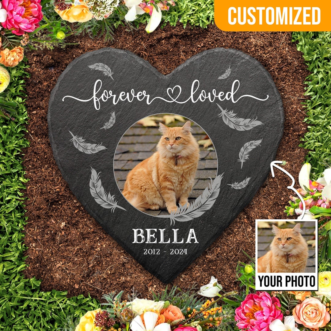 Cat Memorial Stone, Cat Headstone, Cat Remembrance Gift, Pet Keepsake ...