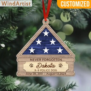 Personalized Police Dog Memorial, K-9 Dog Memorial Ornament, K9 Dog ...