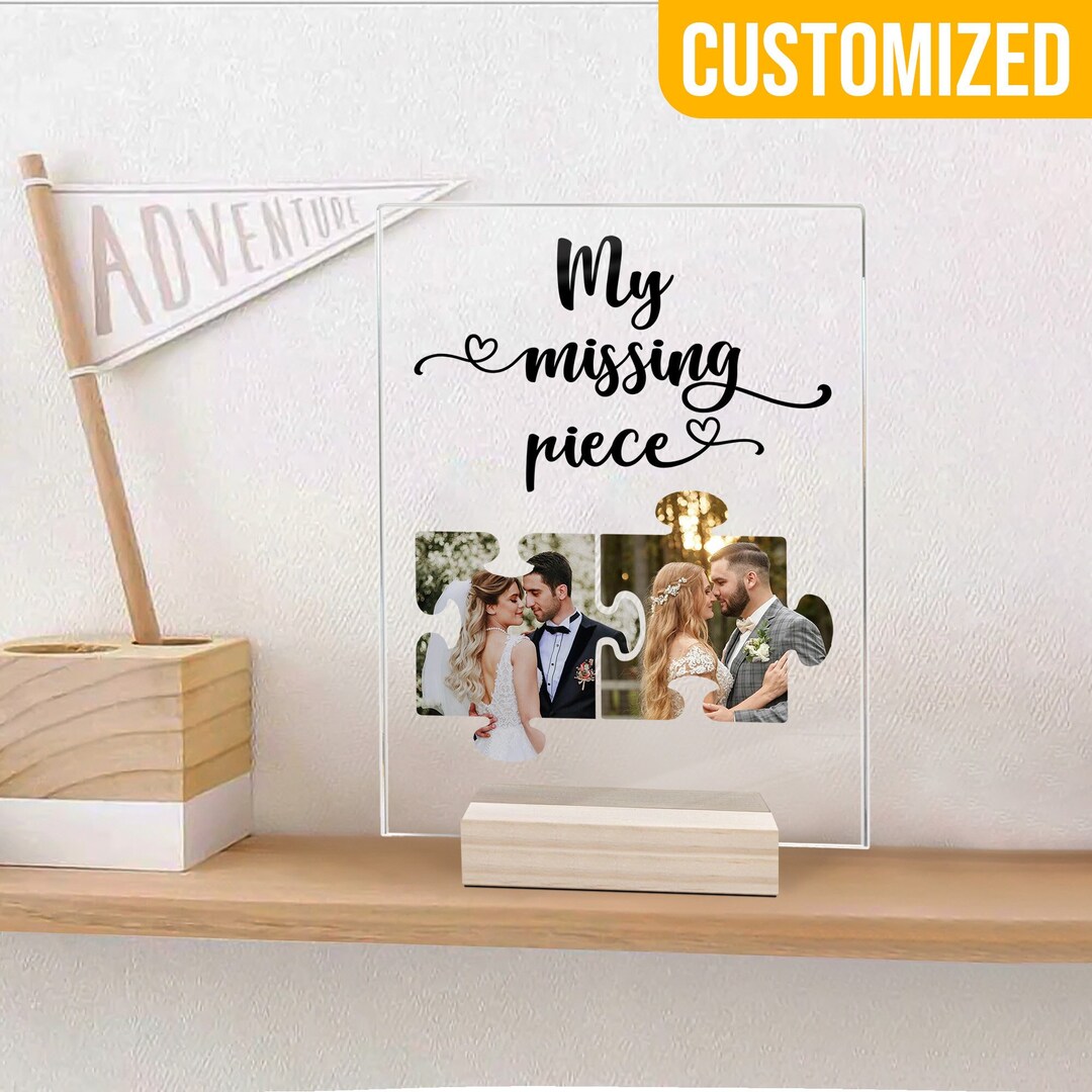 Custom Photo Couple, My Missing Piece Plaque, Custom Gift for Couple ...