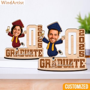 Funny Graduation Gift 2025, Custom Face Wooden Standee With Name ...