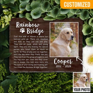 Rainbow Bridge, Dog Memorial Gift, Cat Memorial Stone Plaque Decoration ...