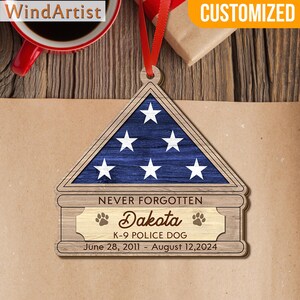 Personalized Police Dog Memorial, K-9 Dog Memorial Ornament, K9 Dog ...