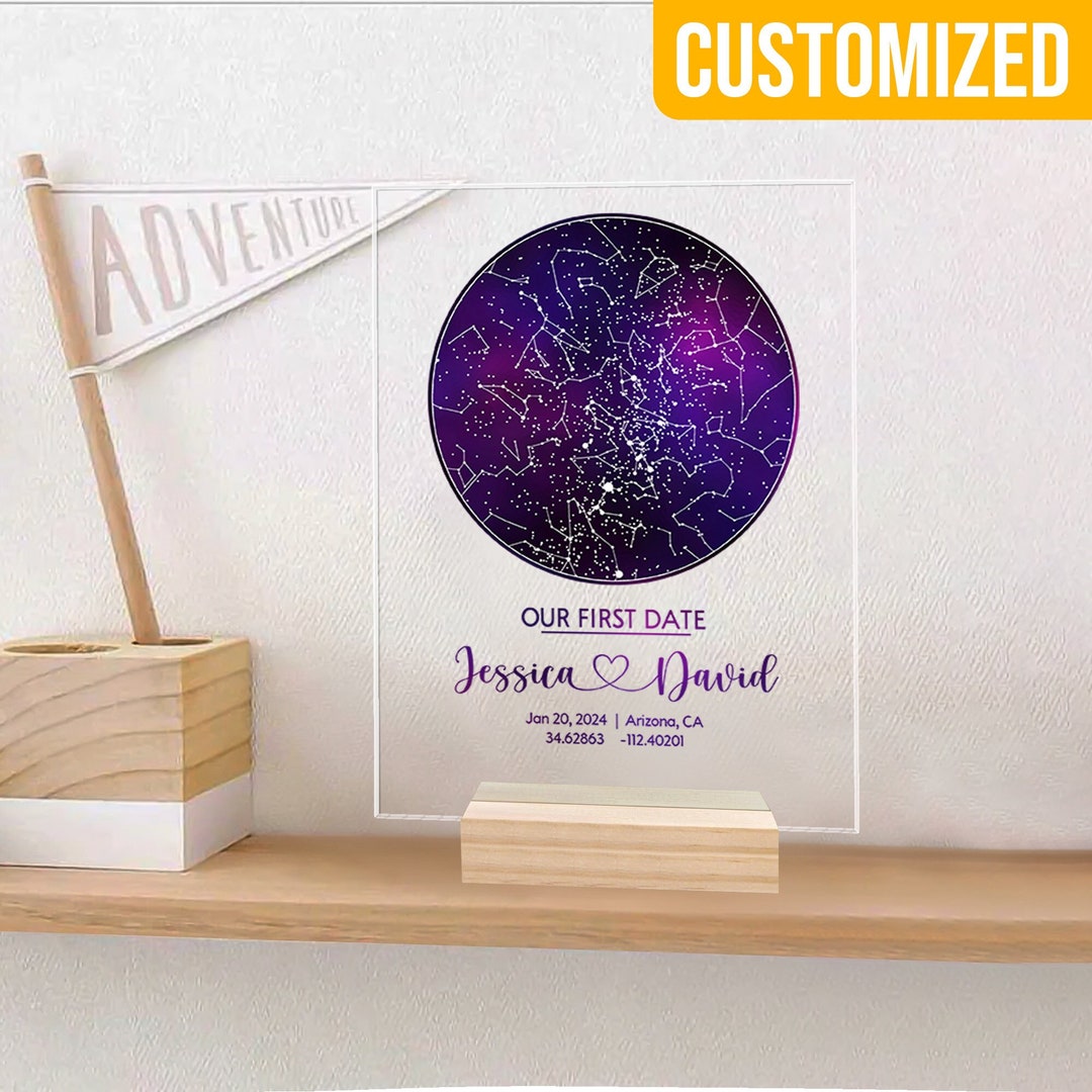 Custom Star Map by Date, Custom Star Map Location, Star Map Plaque, Our ...