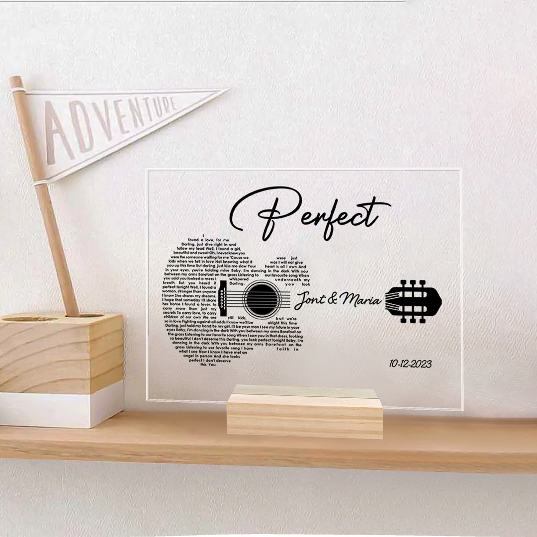 Custom Guitar Song Gift, Custom Song Lyric Plaque, Gift for Guitar ...