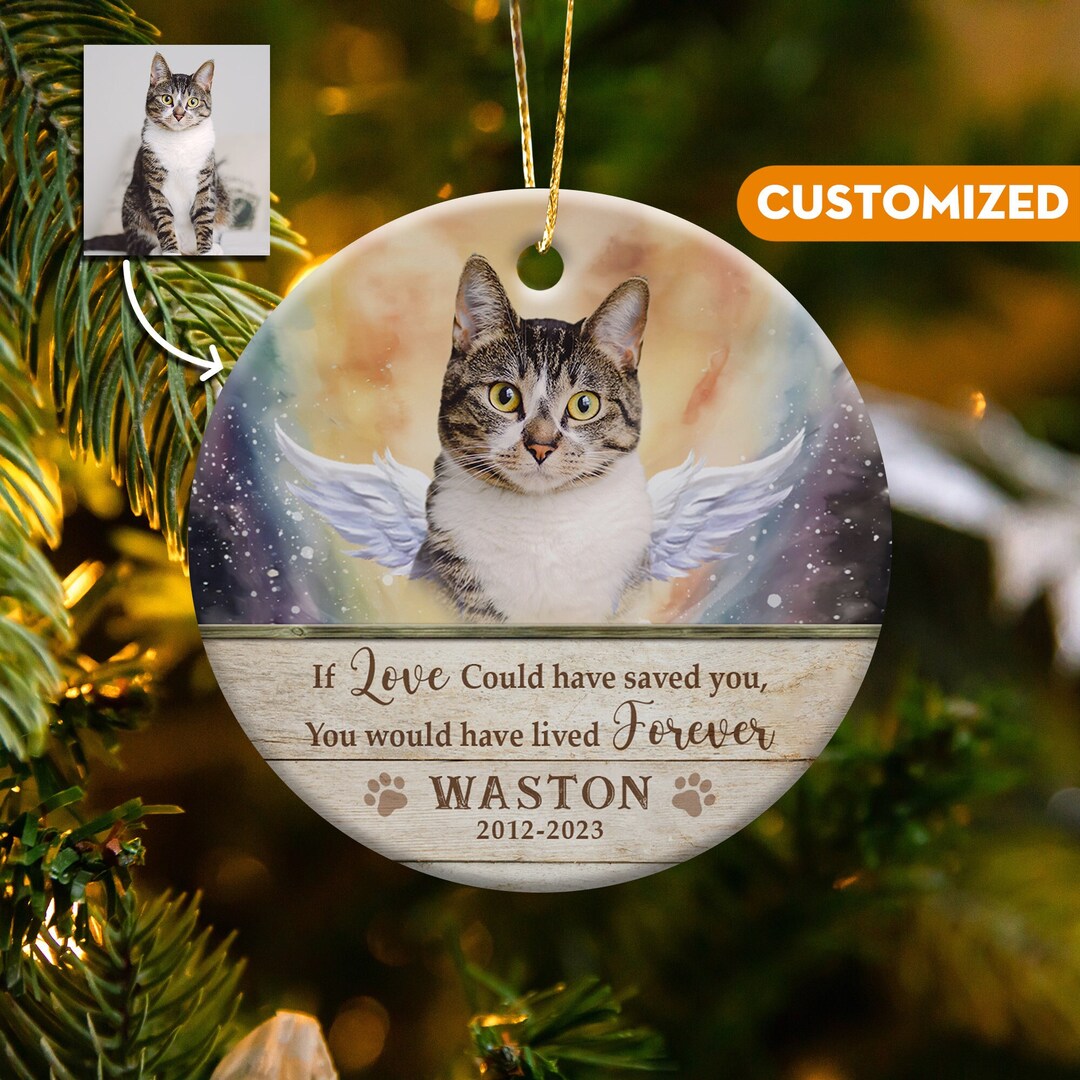 Custom Pet Angel Wings Ornament, Custom Dog/cat Memorial, Pet Loss ...